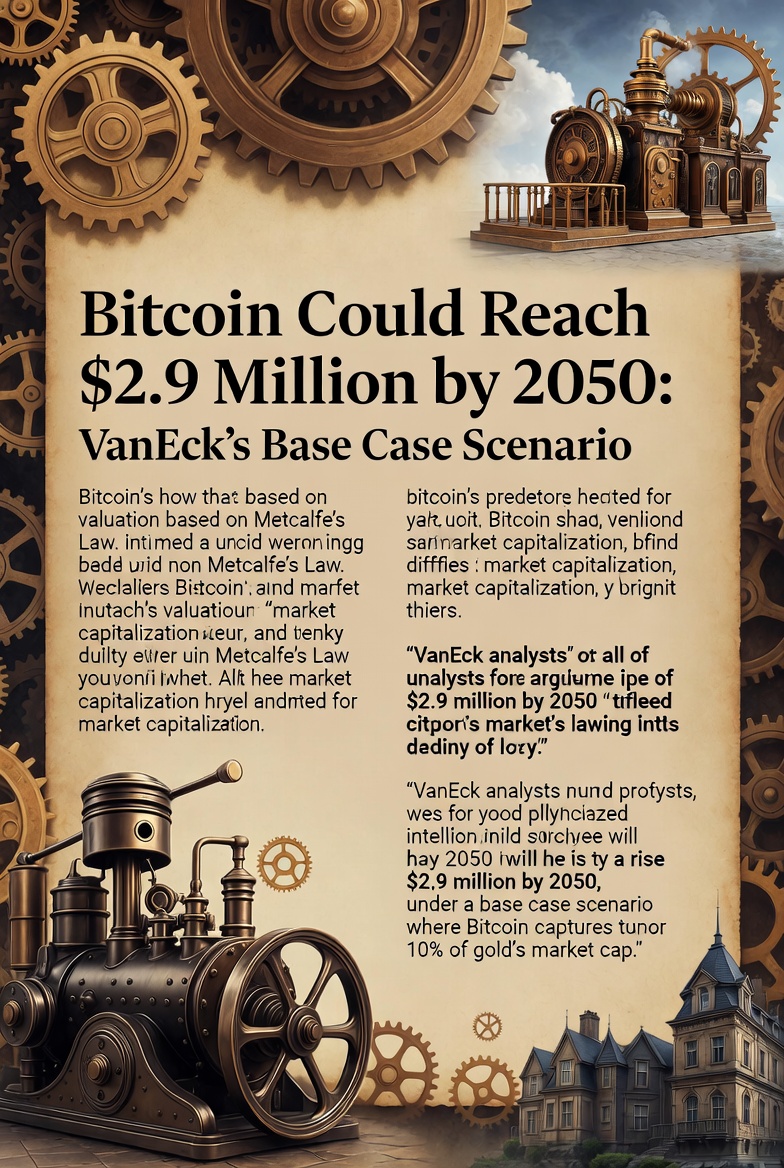 Bitcoin Could Reach $2.9 Million by 2050: VanEck's Base Case Scenario